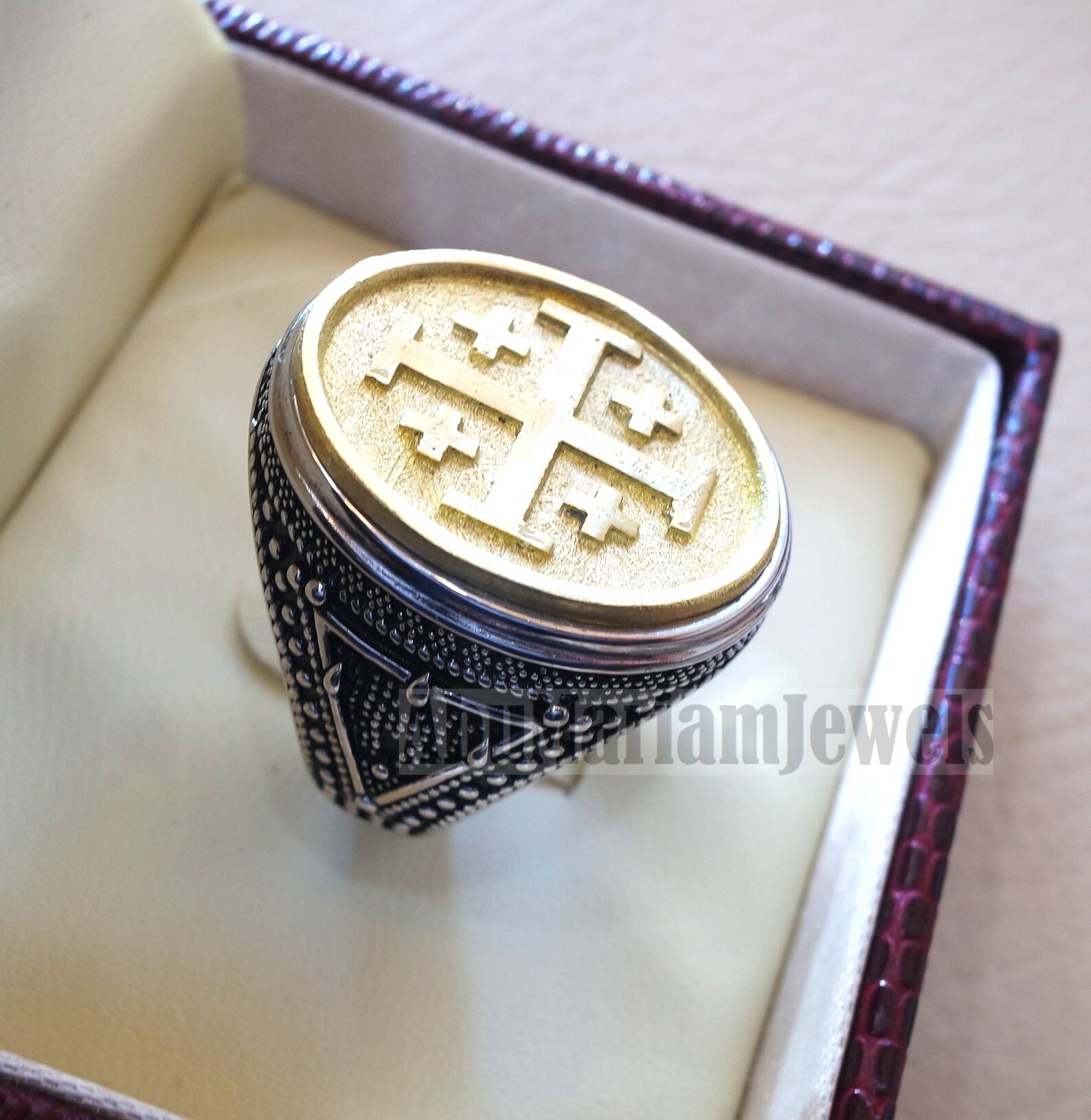 Jerusalem Cross Ring Christ Christian Symbol Sterling Silver | Etsy