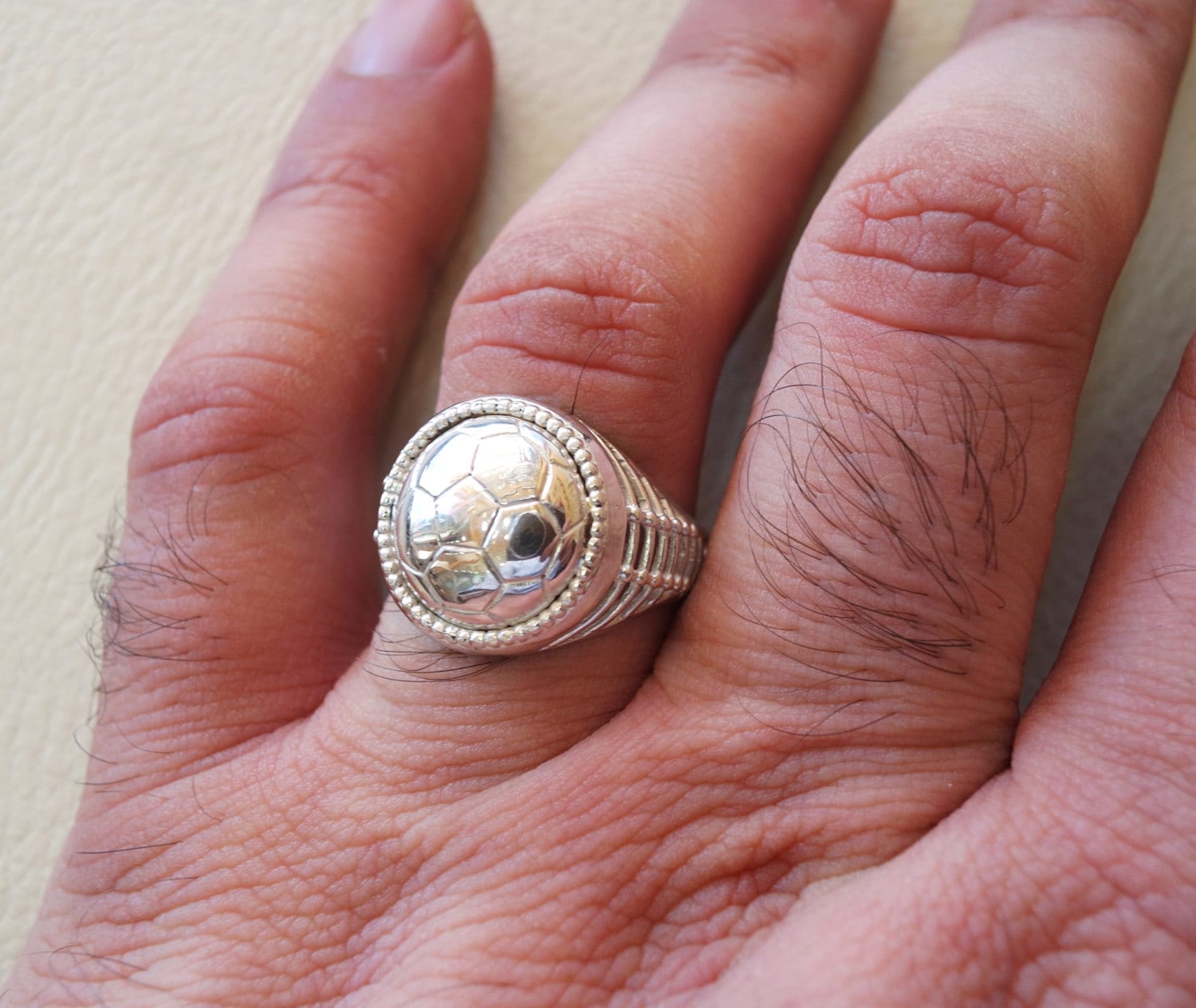 Football lover sterling silver 925 men ring all sizes jewelry | Etsy