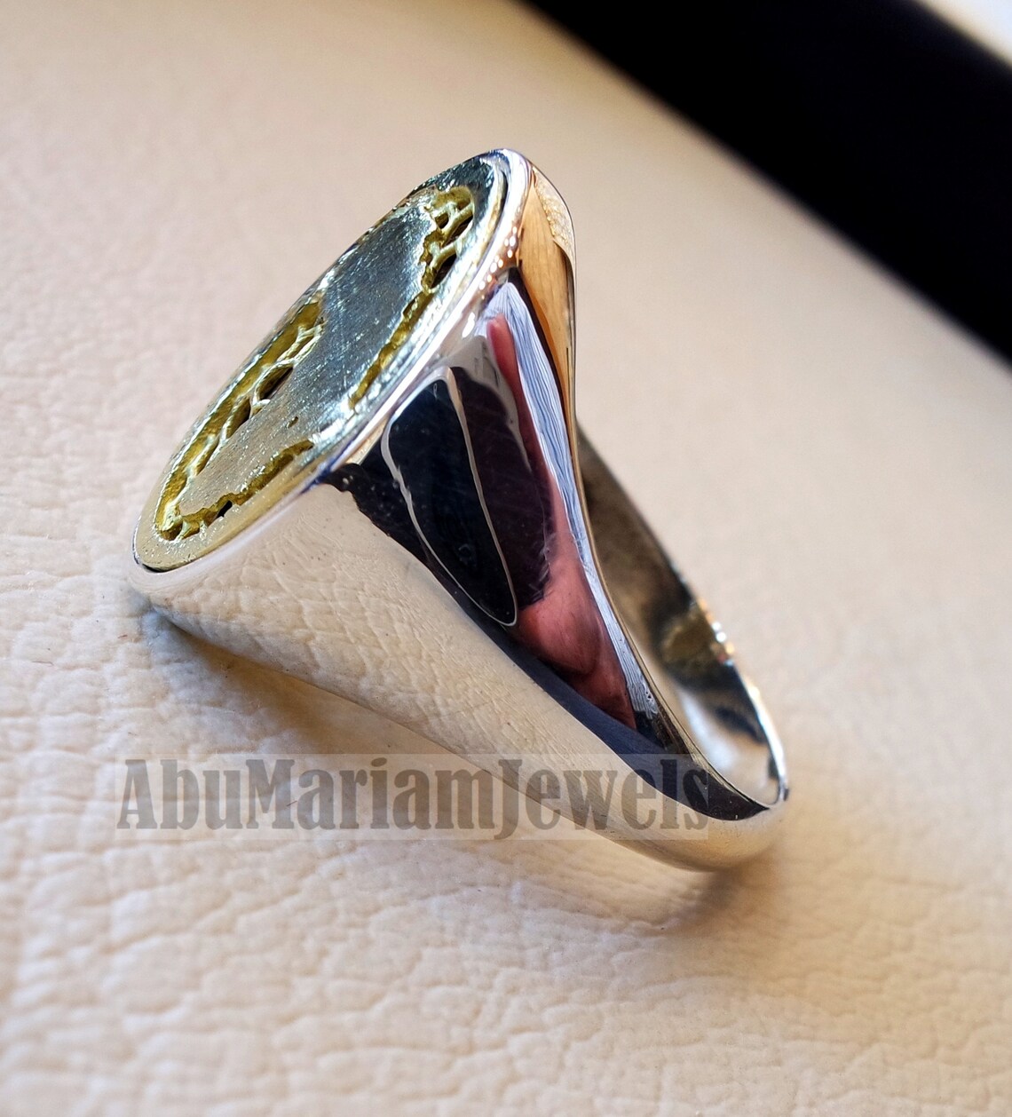 Africa Map Man Ring Sterling Silver 925 and Bronze Arabic Oval - Etsy