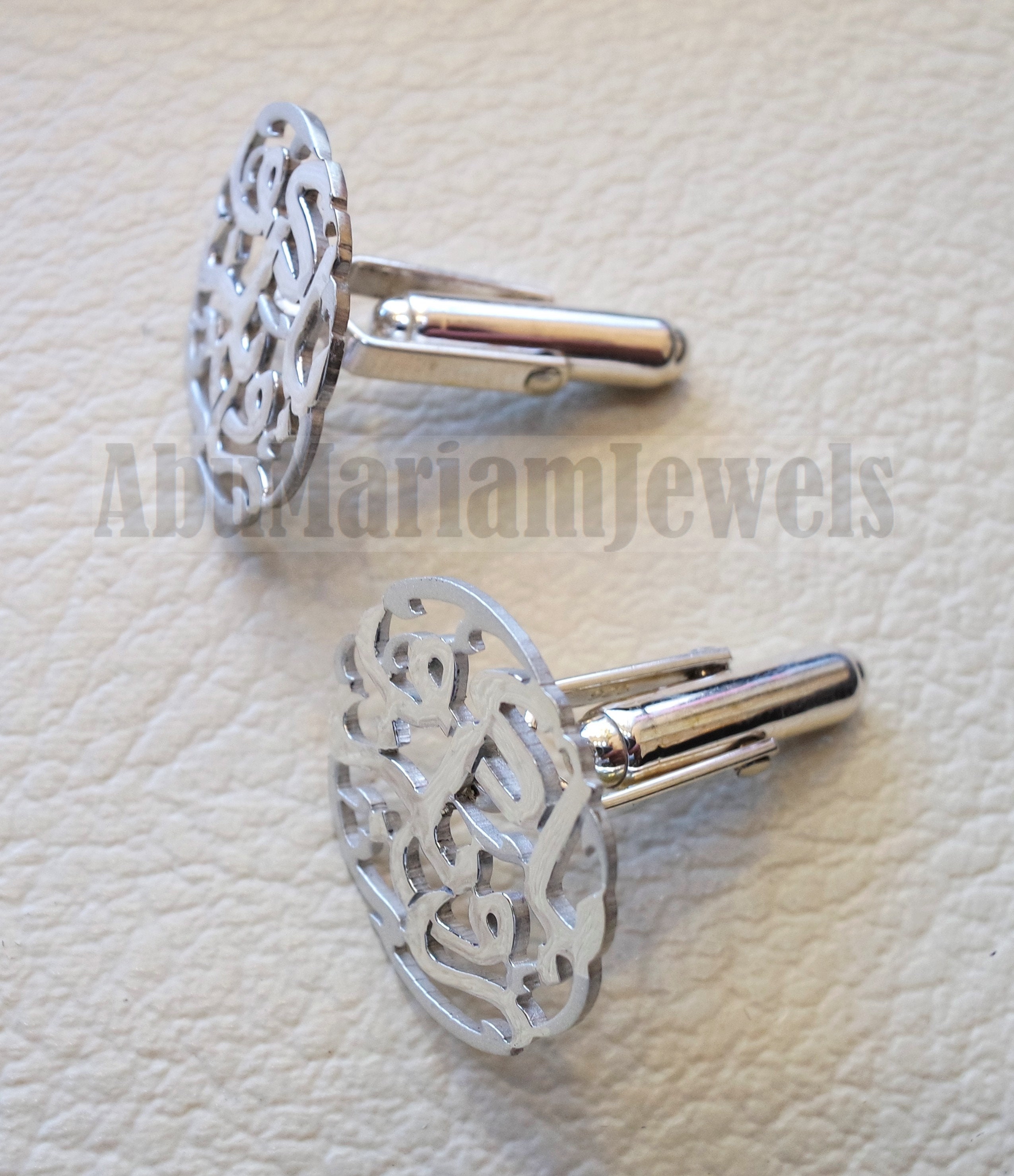 Cufflinks Cuflinks Name of Two Words Each Calligraphy Arabic - Etsy