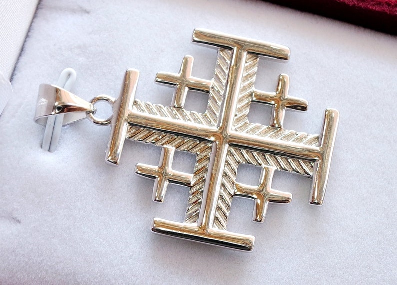 Jerusalem Cross Pendant Sterling Silver 925 Middle Eastern - Etsy