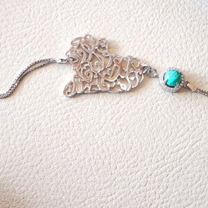 Iraq Map Bracelet With Famous Poem Verse Sterling Silver 925 K Natural ...