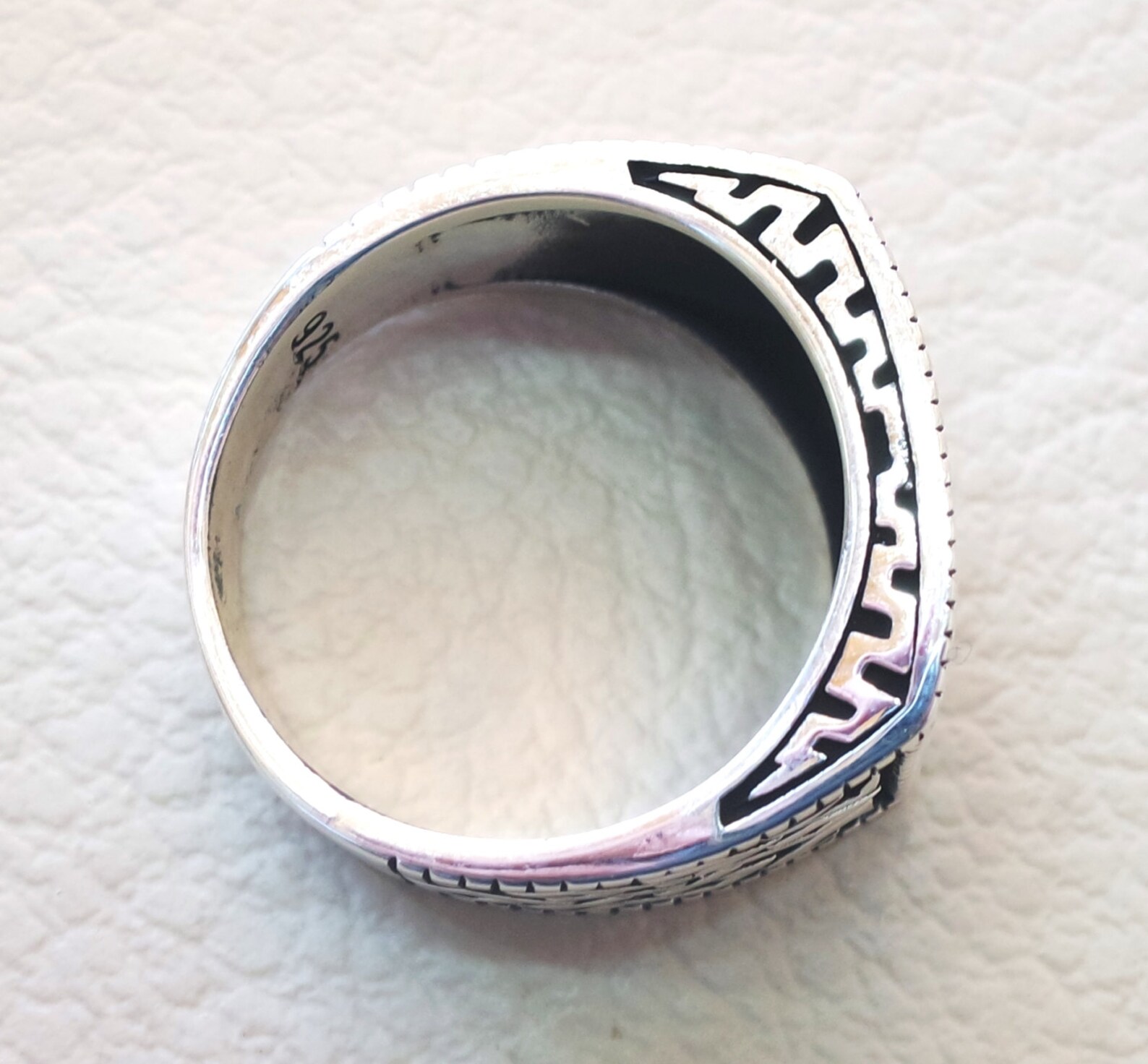 Celtic sterling silver 925 heavy man ring rectangular shape | Etsy