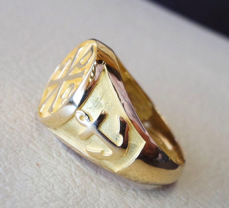 Chi Rho Anchor Cross Christ Christian Symbol 18 K Gold Heavy - Etsy