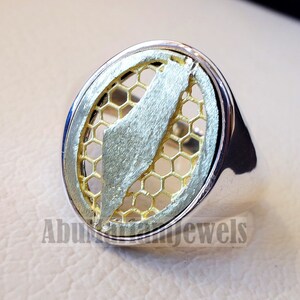 Palestine Map Man Ring Sterling Silver and Bronze Arabic Middle Eastern ...