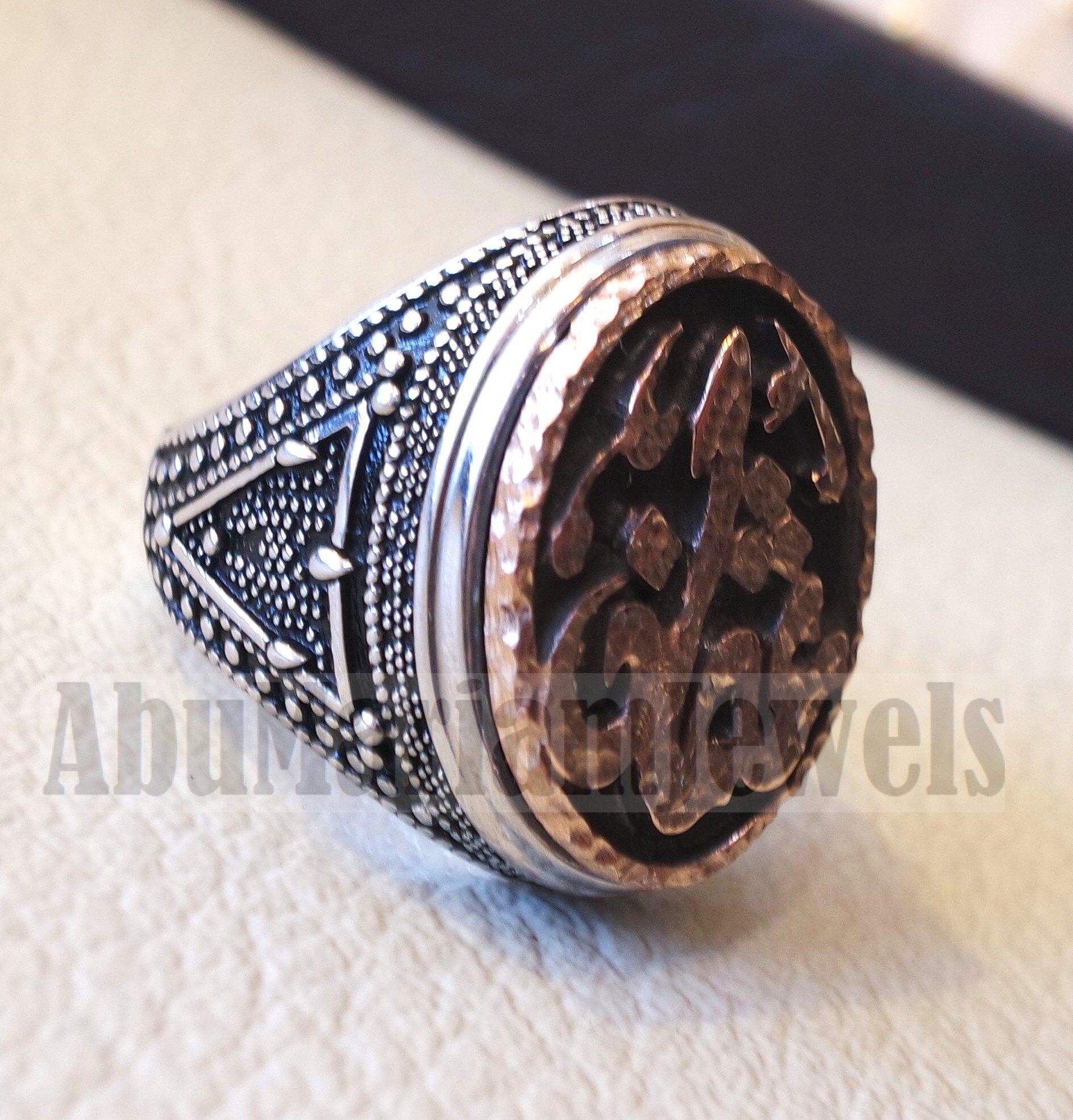 Customized Arabic Calligraphy Names Ring Personalized Antique - Etsy