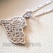 Iraq Frame Map Pendant and Thick Chain With Famous Poem Verse Sterling ...