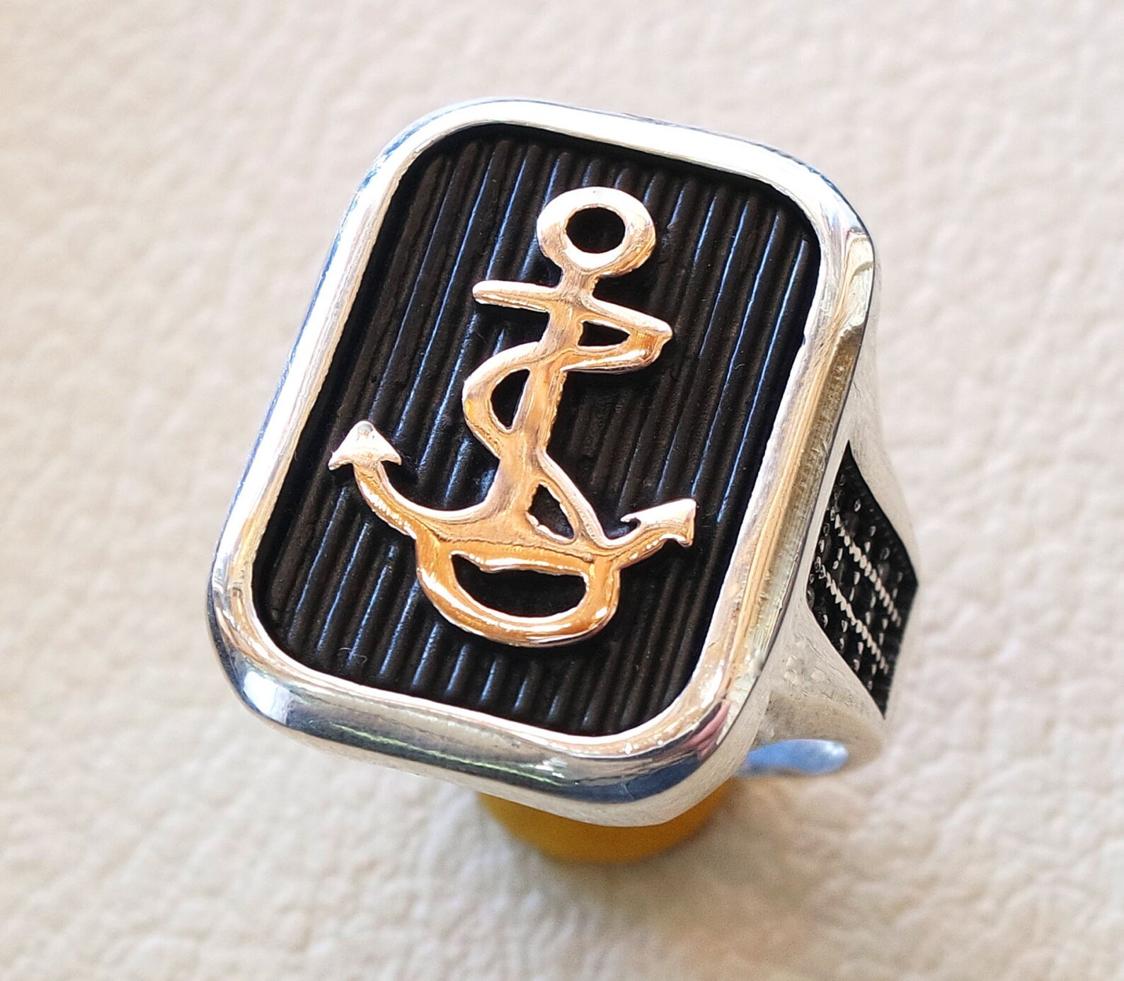 Big Anchor Sailor Fisherman Biker Men Ring Heavy Sterling - Etsy