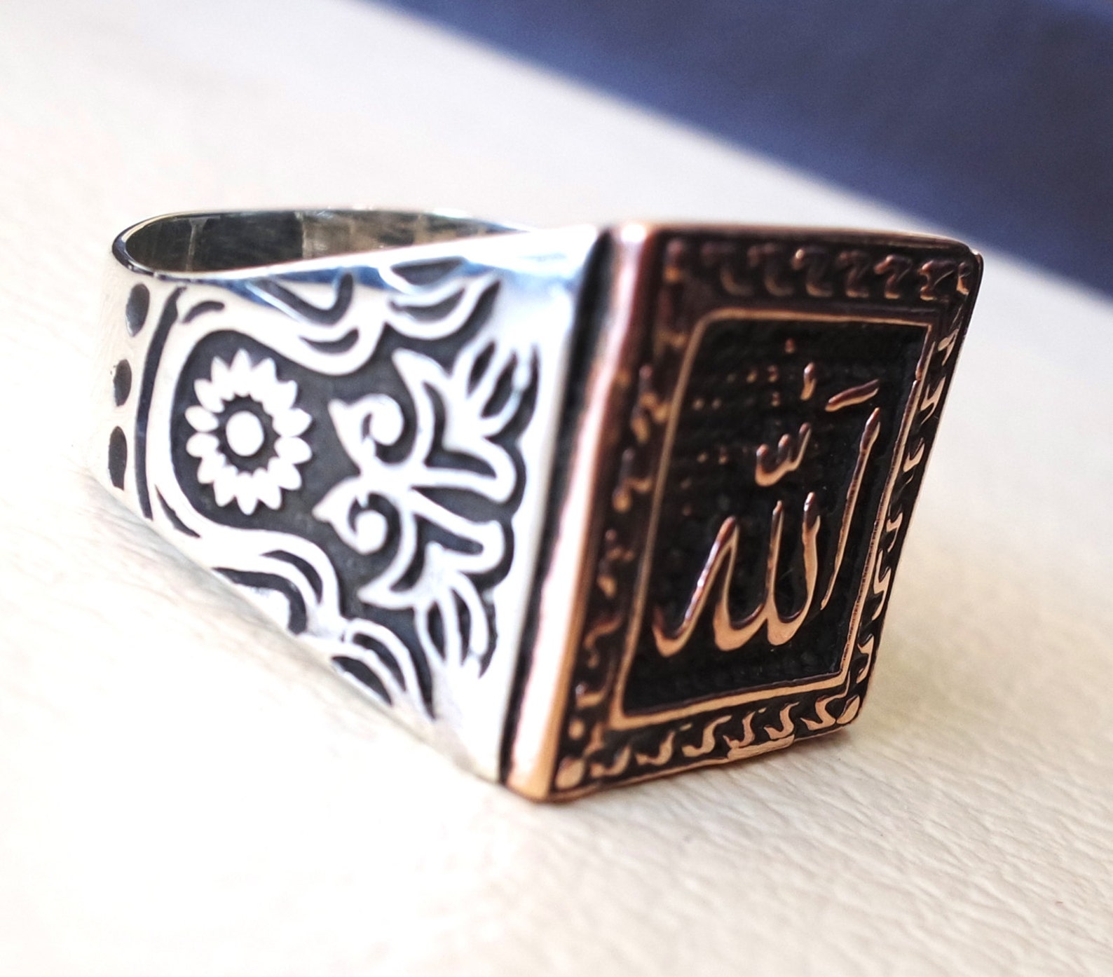 Allah Arabic Islamic Sterling Silver 925 Man Ring All Sizes - Etsy