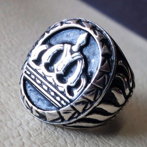 Vintage Style King Royal Crown Men Ring Heavy Sterling Silver 925 ...