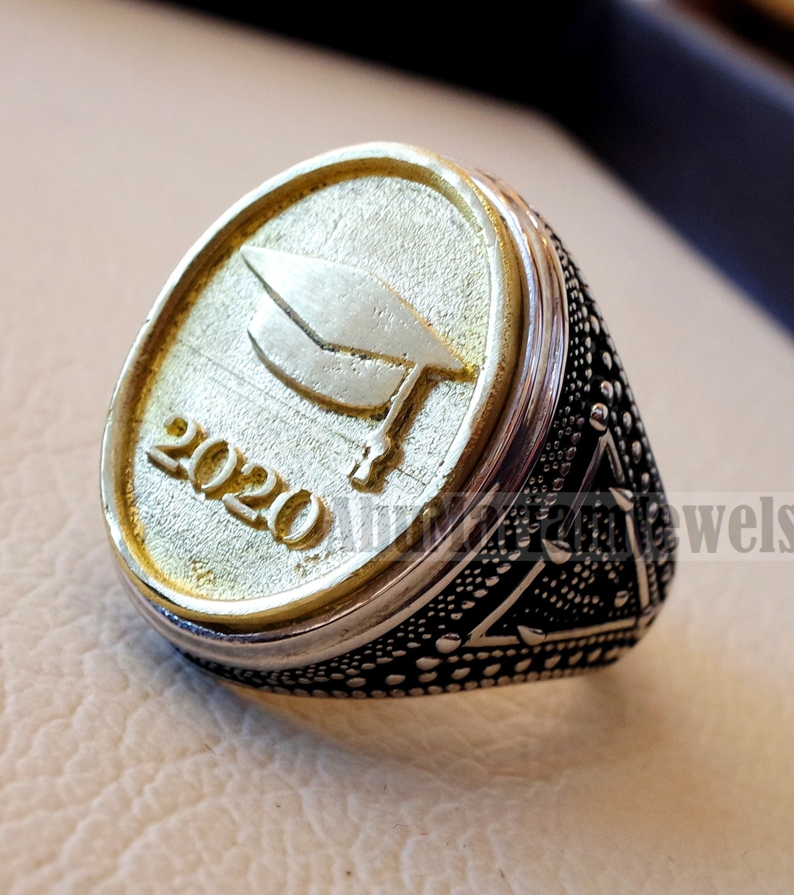 Graduation 2020 Graduate ring sterling silver and bronze | Etsy