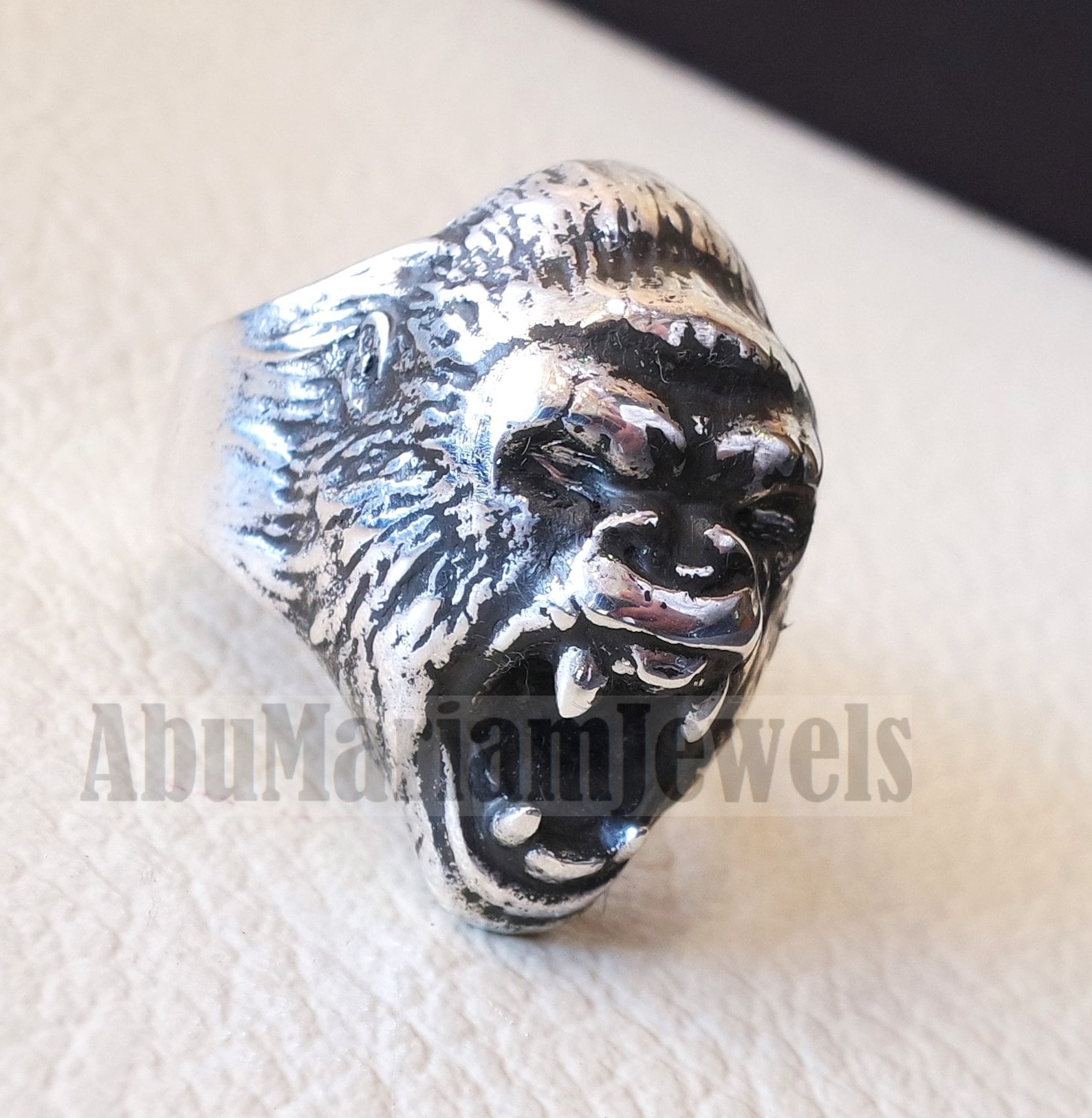 Huge Gorilla Ring Very Heavy Sterling Silver 925 Man Biker - Etsy