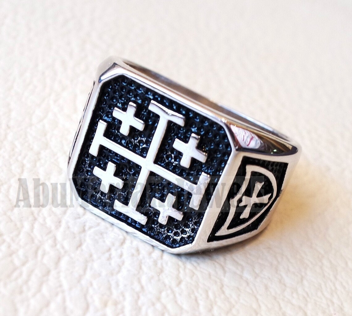 Jerusalem Cross Ring Christ Christian Symbol Sterling Silver - Etsy