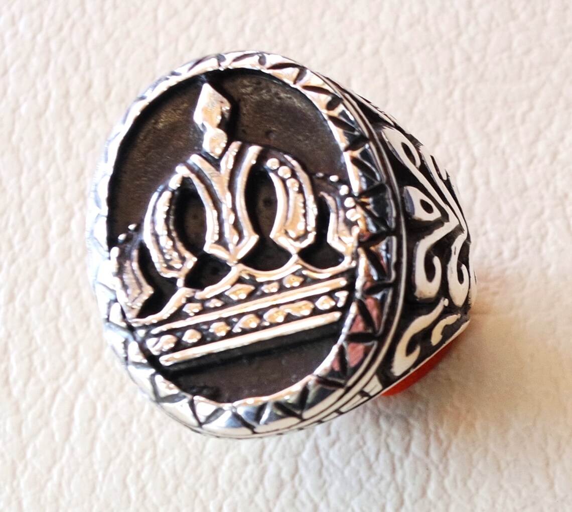 Royal Crown Men Ring Sterling Silver 925 Vintage Style Big - Etsy