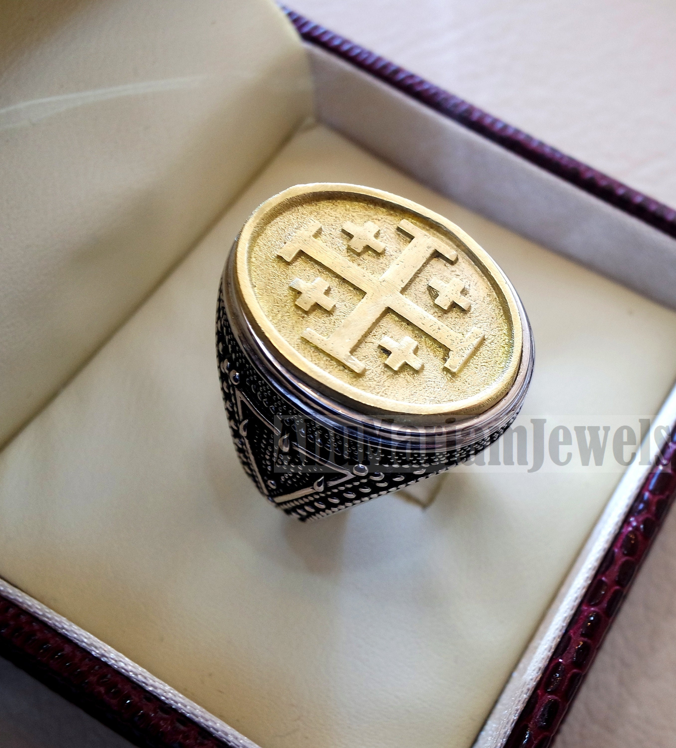 Jerusalem Cross Ring Christ Christian Symbol Sterling Silver | Etsy