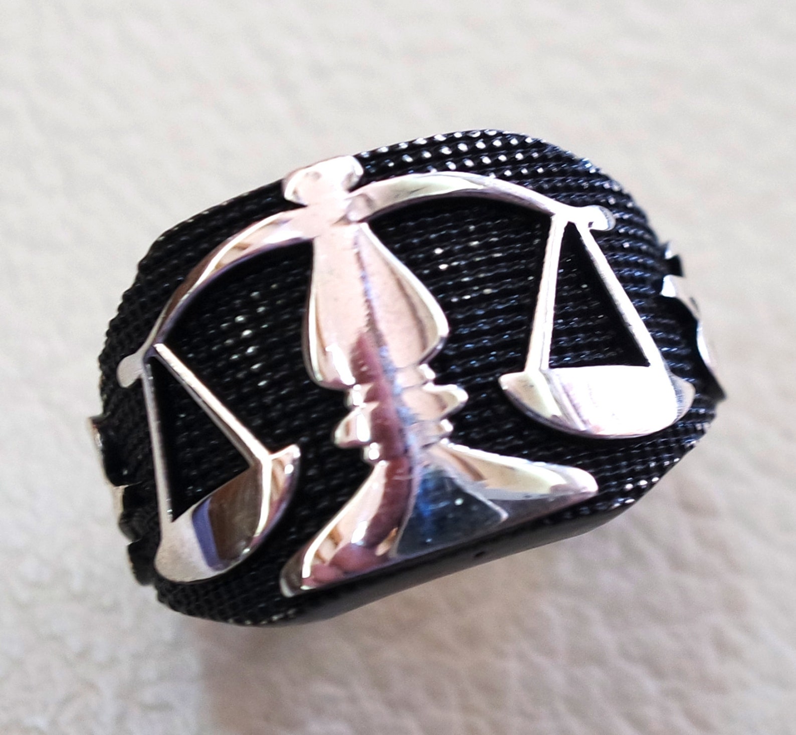 Scale of Justice Men Ring Sterling Silver 925 Arabic Turkish - Etsy