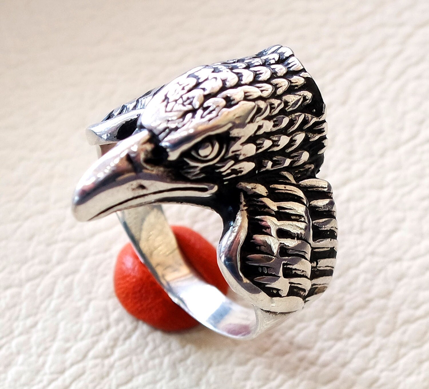 Eagle Falcon Ring Heavy Sterling Silver 925 Man Biker Ring All - Etsy UK