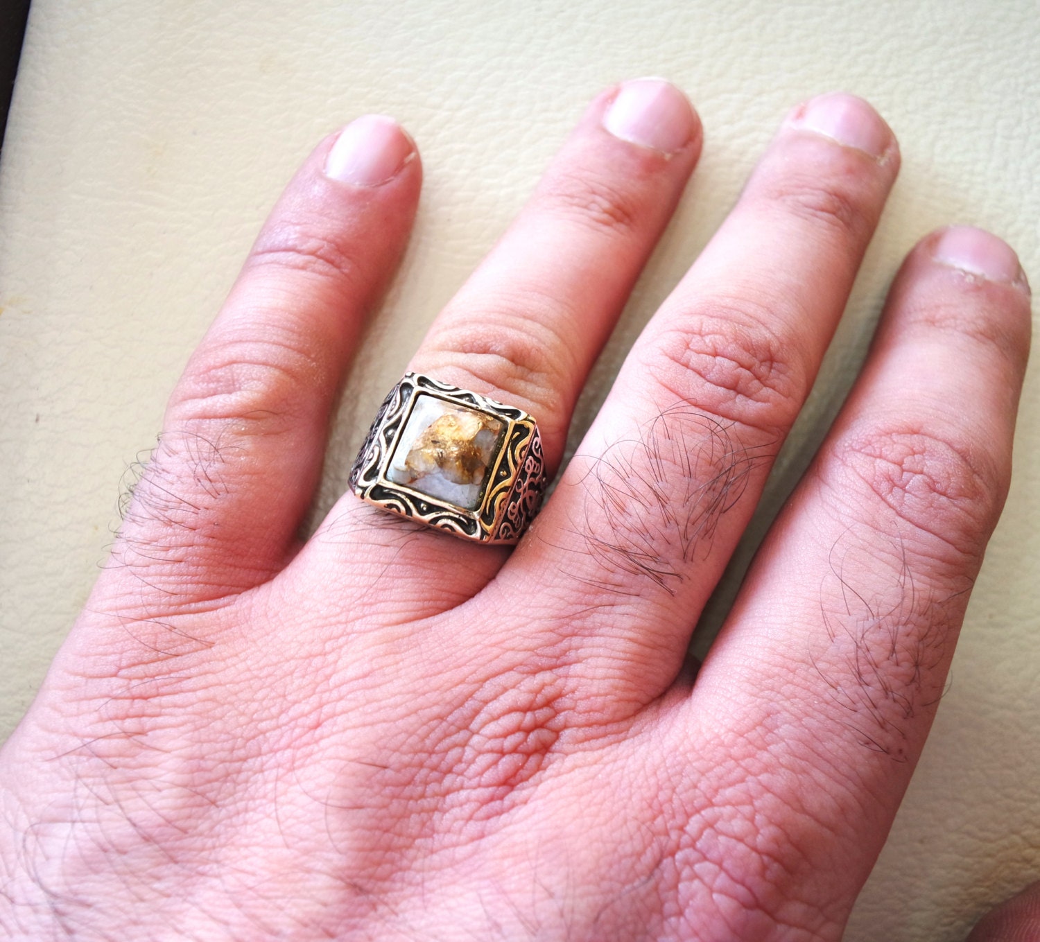 Square Natural Copper Calcite High Quality White Stone Heavy | Etsy