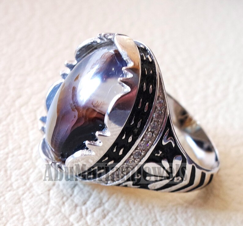 Oval Yamani Aqeeq Natural Semi Precious Multi Color Agate Gem | Etsy