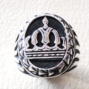 Vintage Style King Royal Crown Men Ring Heavy Sterling Silver 925 ...