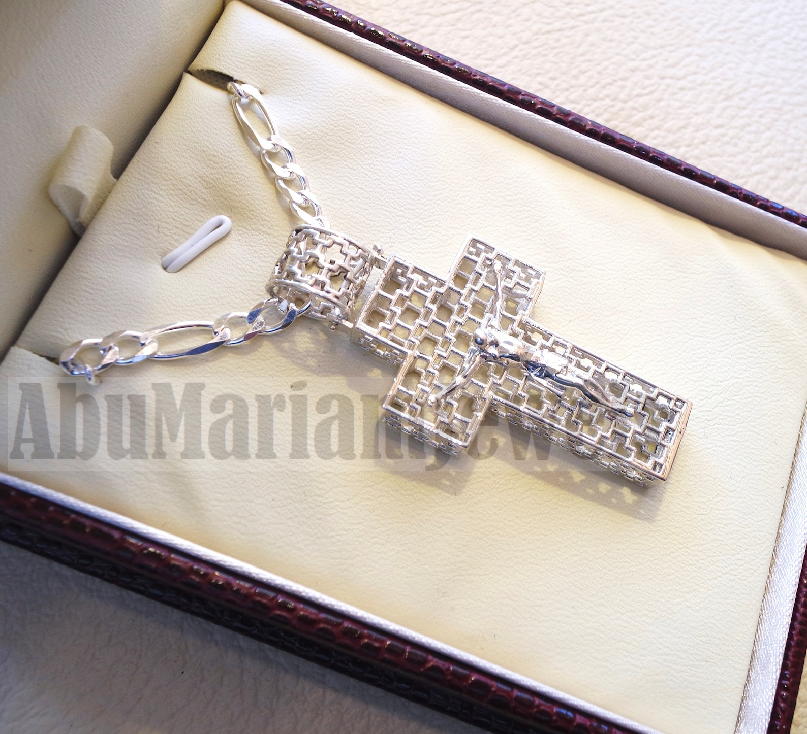 Cross Necklace With Thick Chain Sterling Silver 925 Jewelry - Etsy