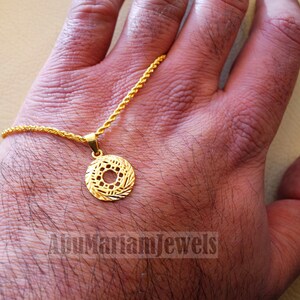 21K Gold Round Pendant With Rope Chain Gold Jewelry 16 and 20 Inches ...