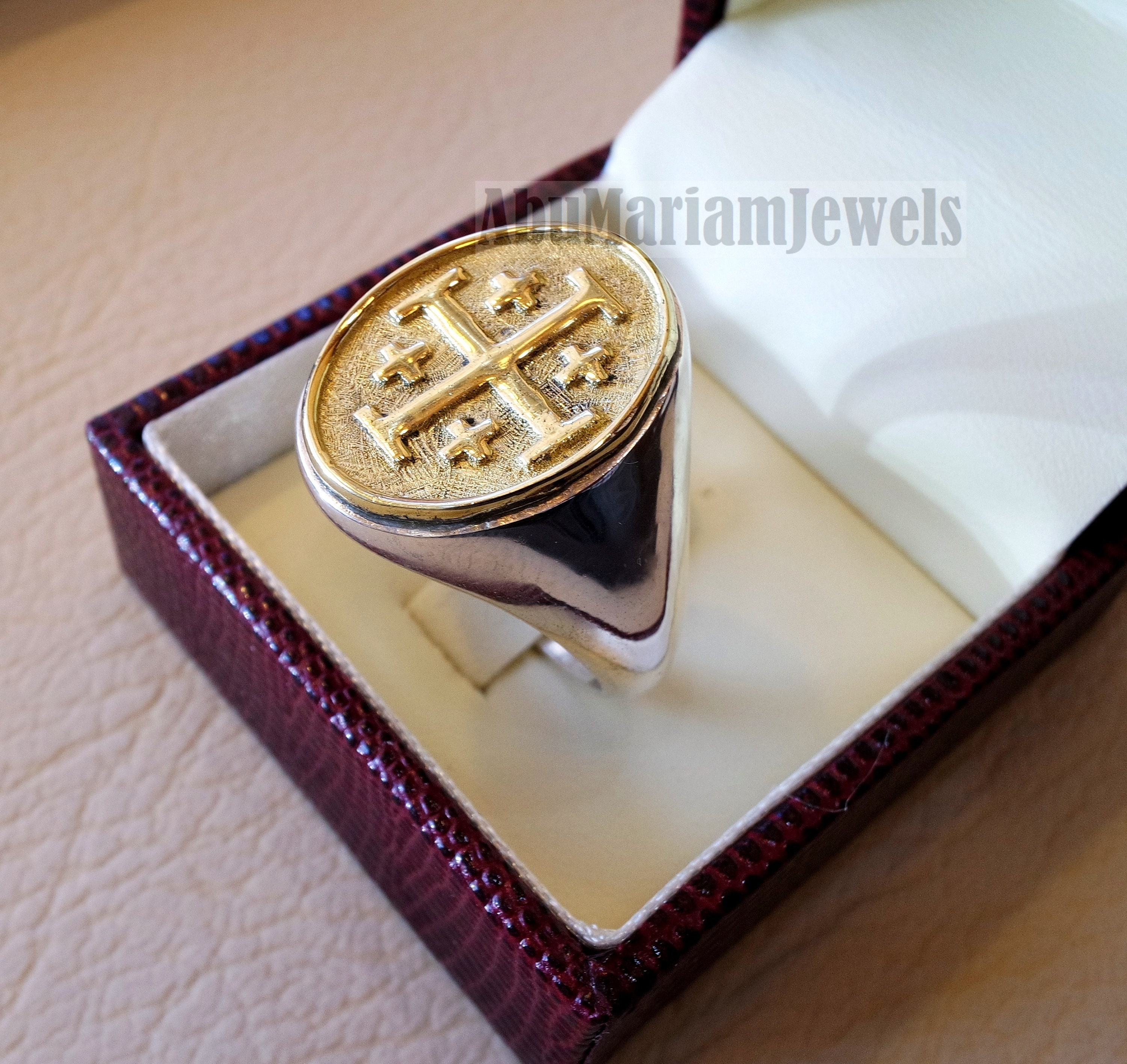 Jerusalem Cross Ring Christ Christian Sterling Silver 925 and - Etsy