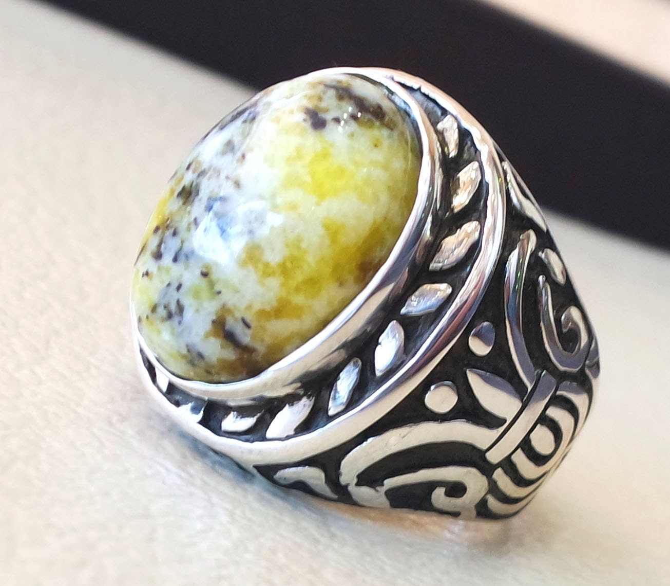 Yellow Dendritic Howlite Stone Natural Gem Sterling Silver 925 - Etsy