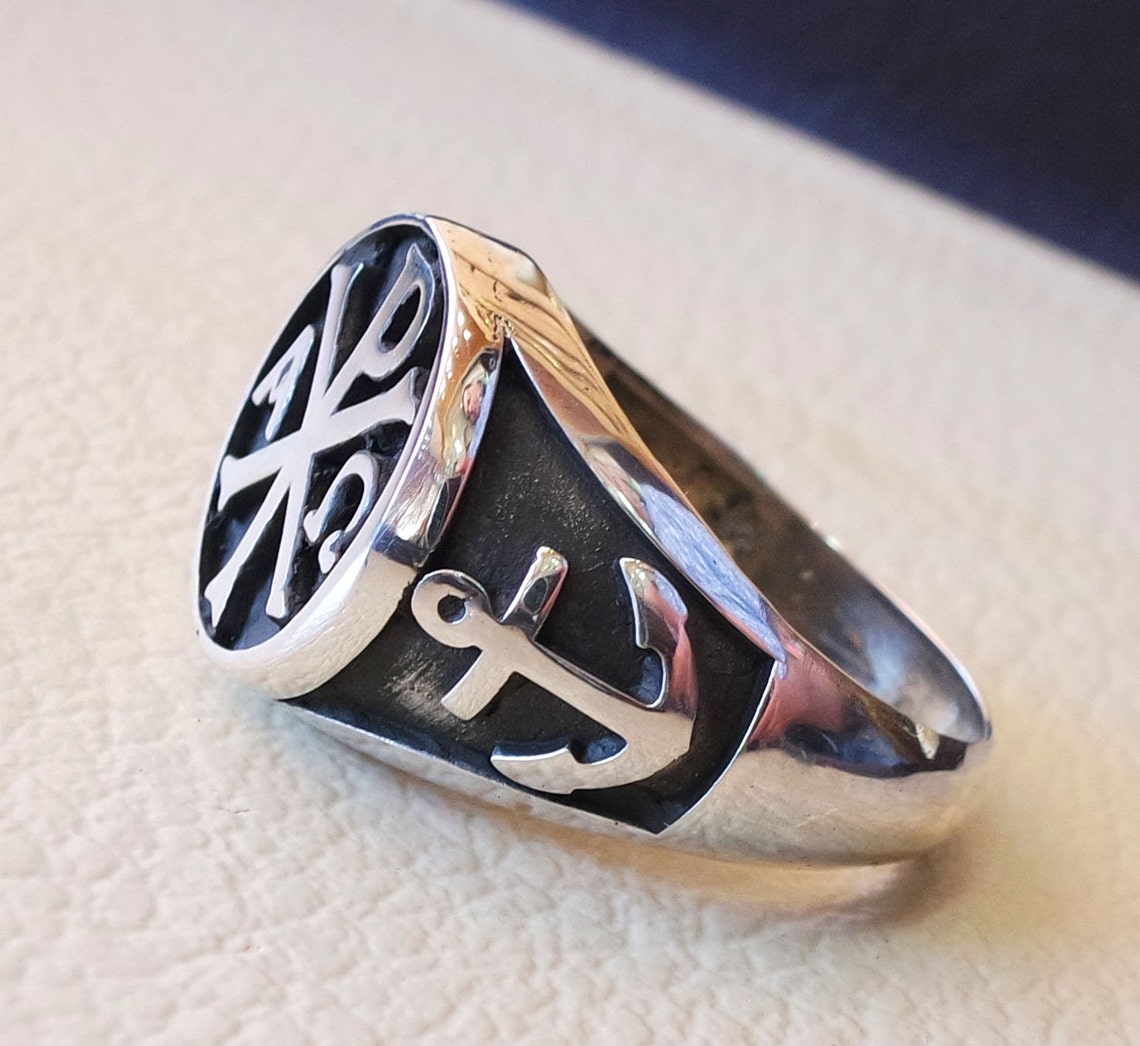 Chi Rho anchor on the sides cross christ christian symbol | Etsy