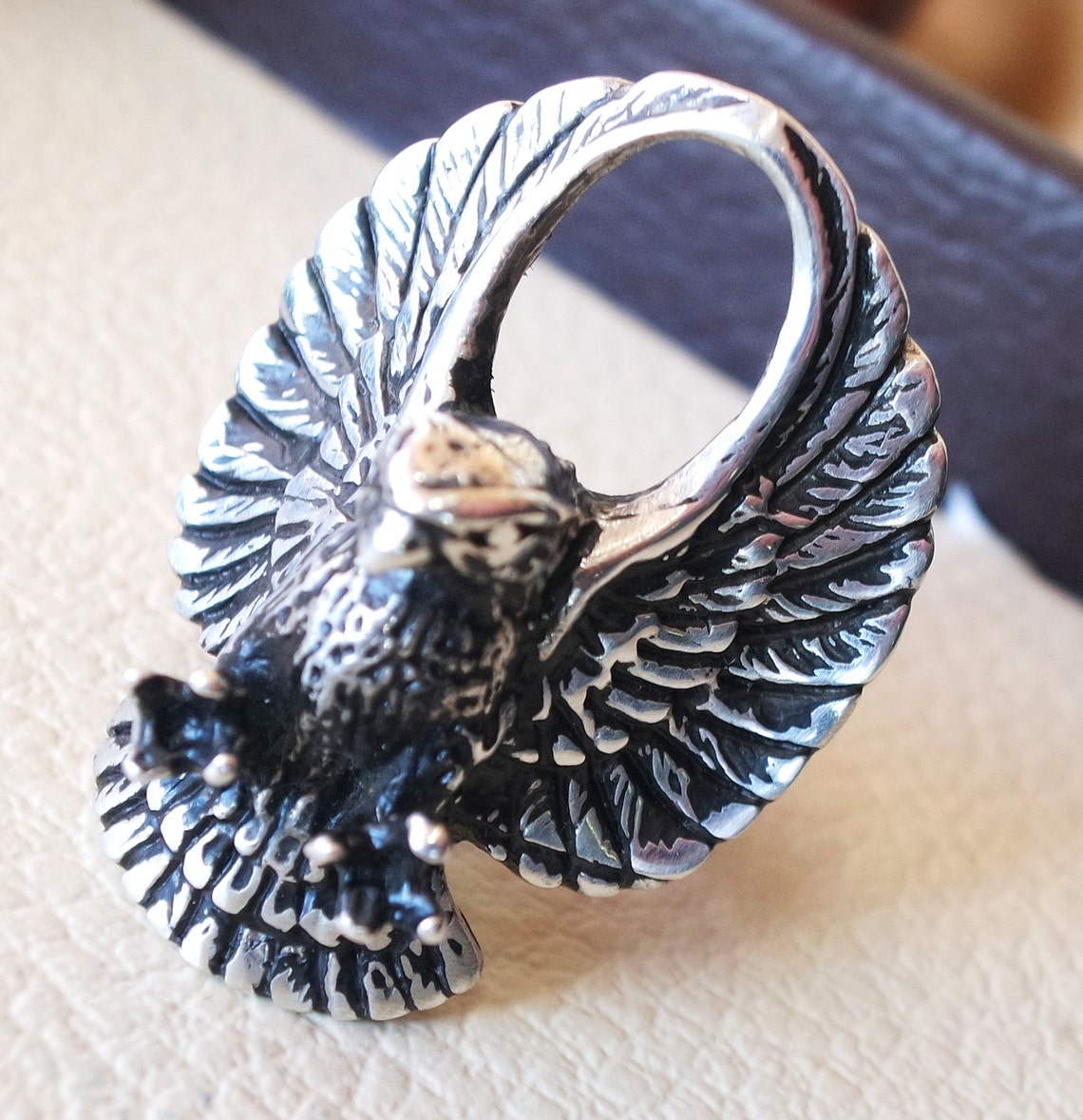 Eagle Falcon Huge Heavy Ring Heavy Sterling Silver 925 Man - Etsy