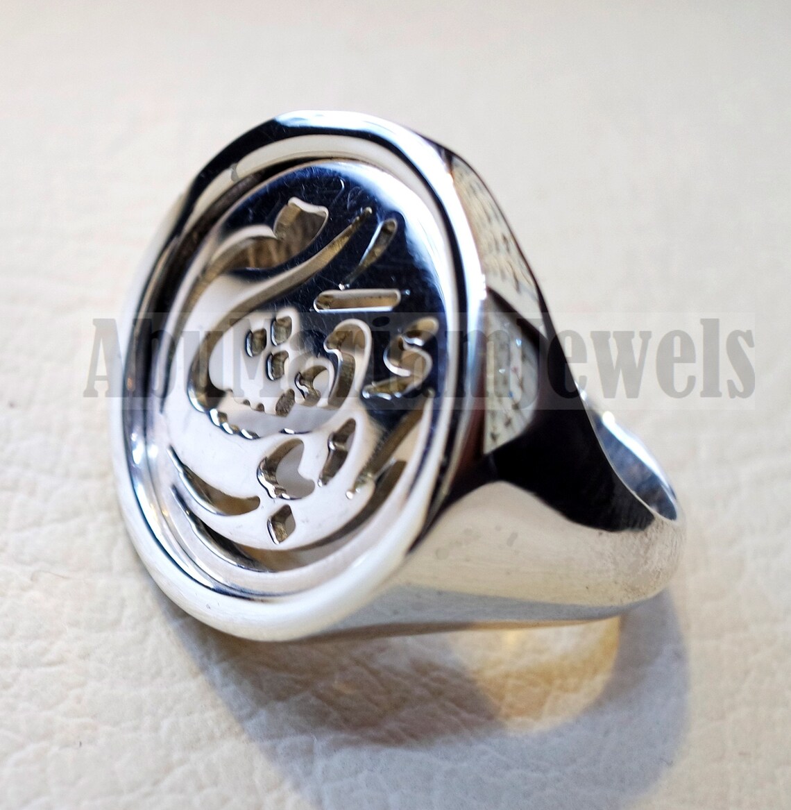 Customized Arabic Calligraphy Names Handmade Round Heavy Ring - Etsy