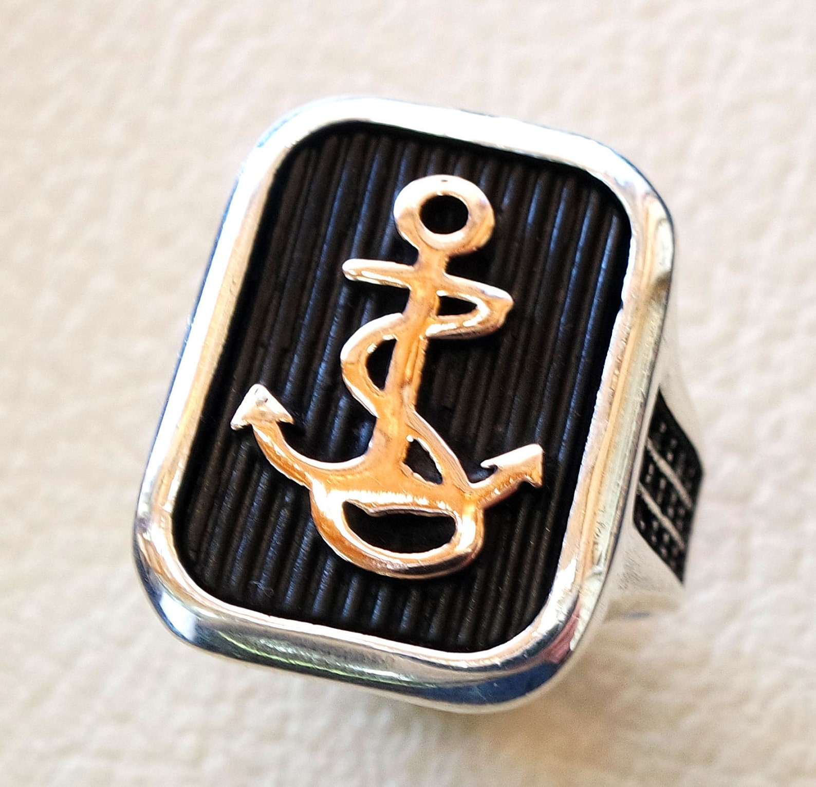 Big Anchor Sailor Fisherman Biker Men Ring Heavy Sterling - Etsy