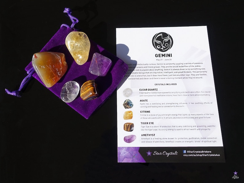 Pisces gemini Aries Leo Horoscope crystal kit set in a box Healing ...