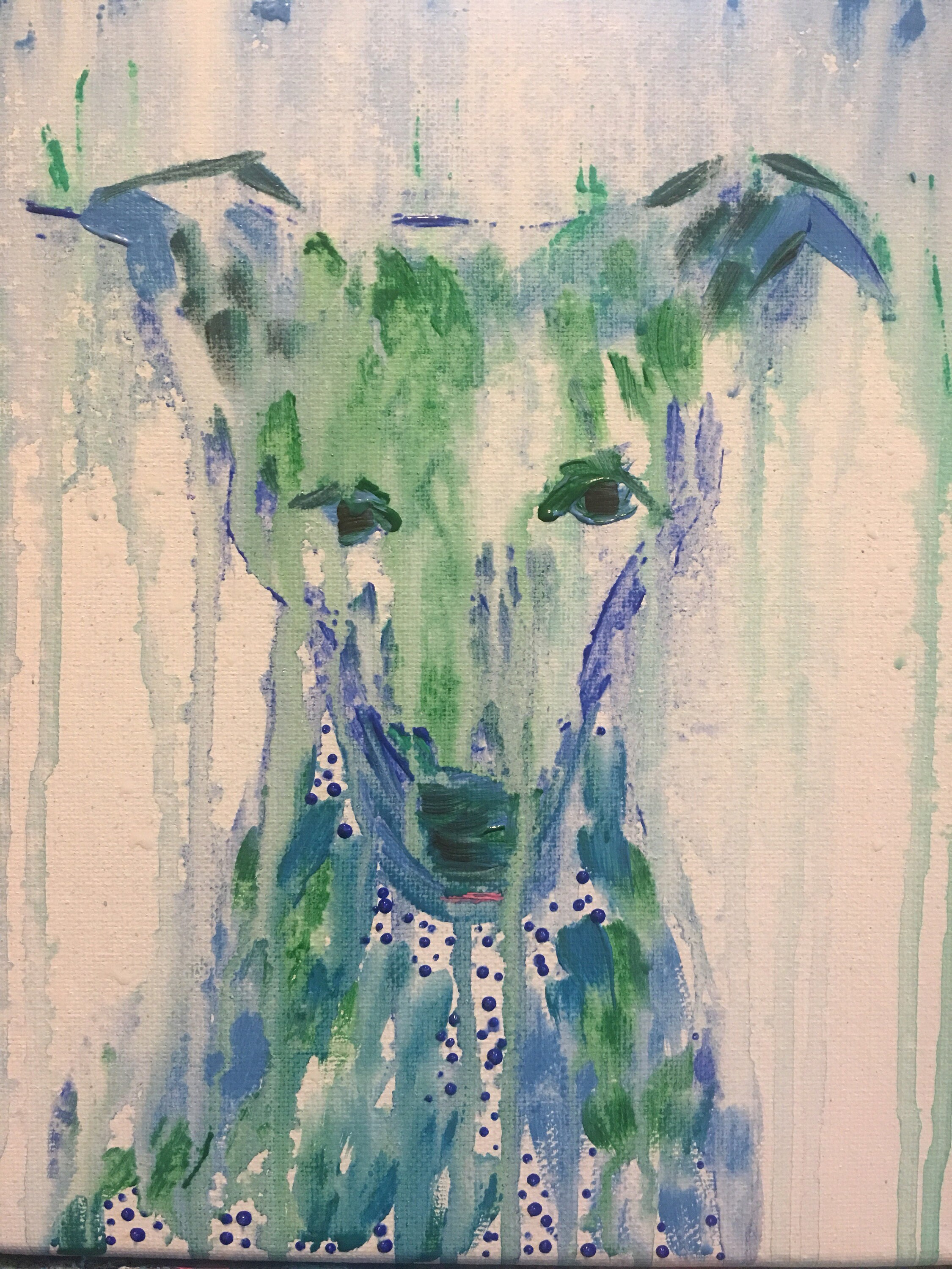 Drippy Dog 8x10 acrylic on canvas | Etsy