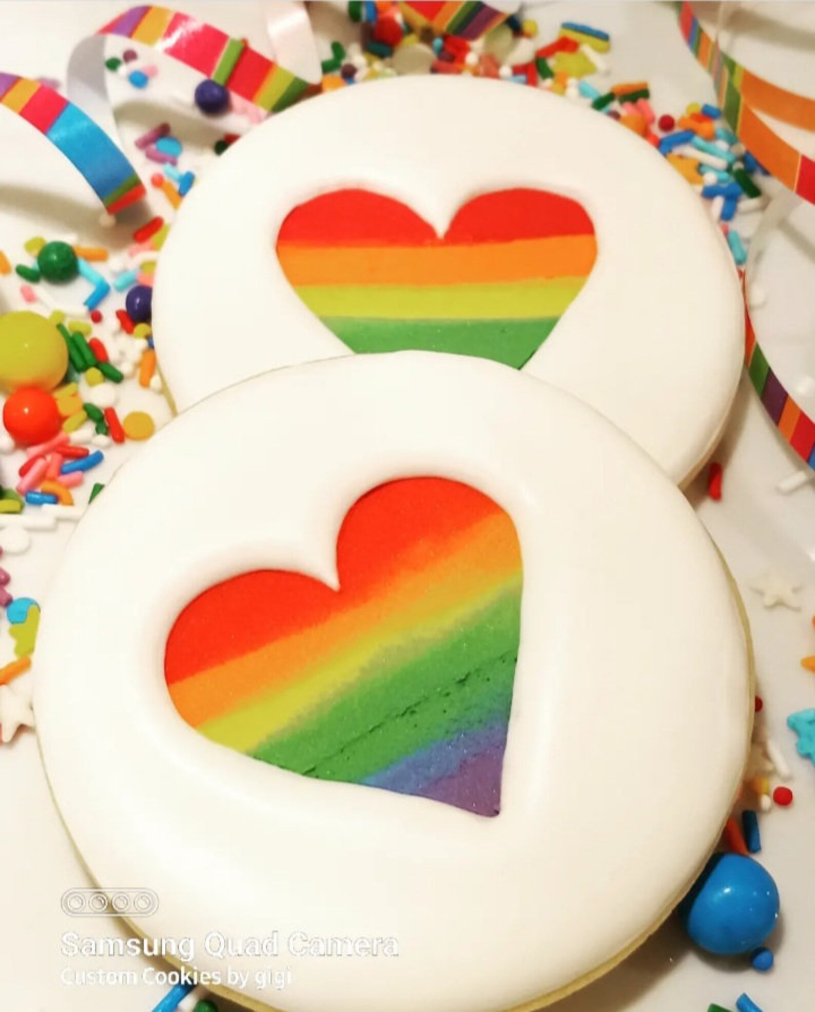 Rainbow Heart Cookies Gay Pride Cookies Rainbow Cookies - Etsy