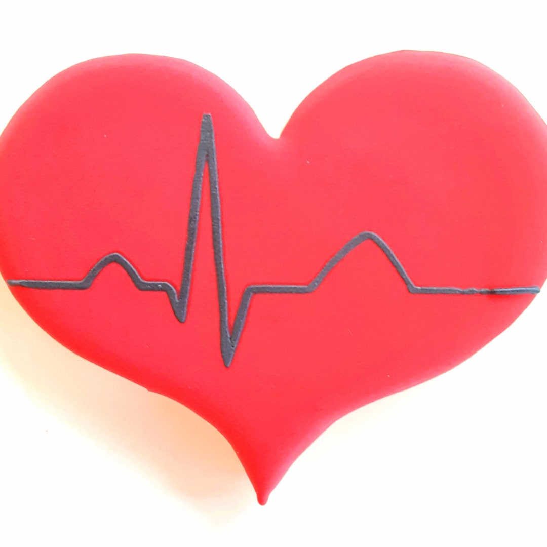 EKG Cookies Heart Cookies, Cookies, Decorated Heart Cookies, Medical ...