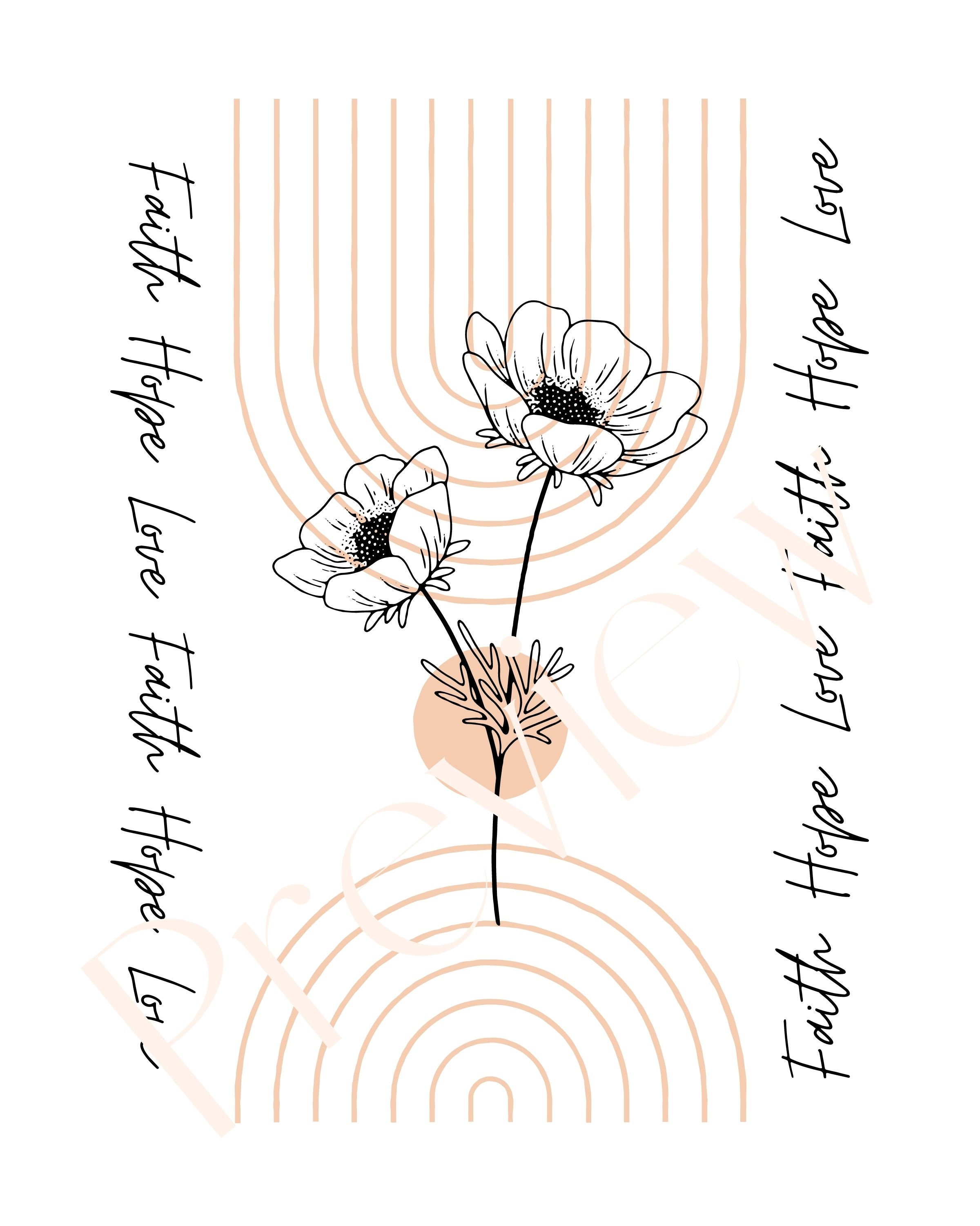 Canva Template Faith Hope Love Art Print - Etsy