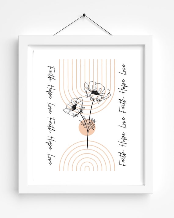 Canva Template Faith Hope Love Art Print | Etsy