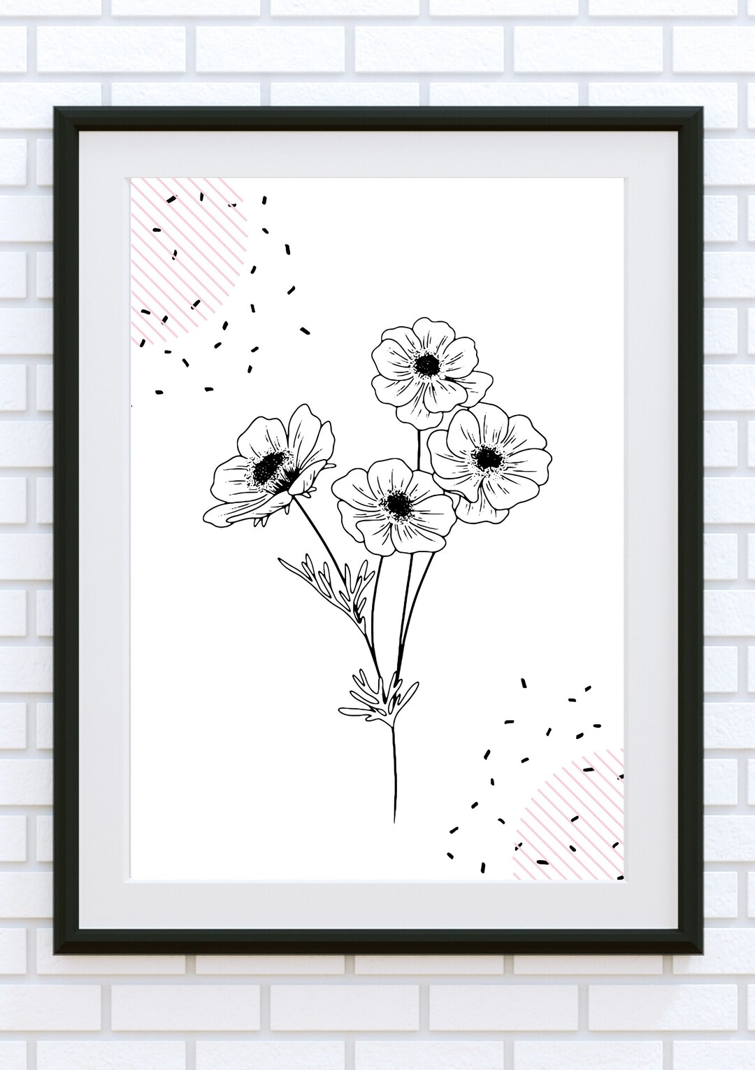 Canva Templatemodern Flower Art Print - Etsy