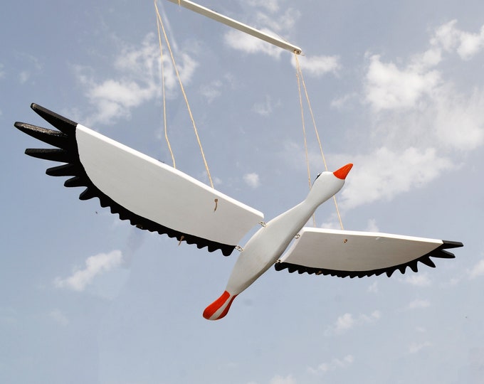 Wooden Flying Bird Mobile - Etsy