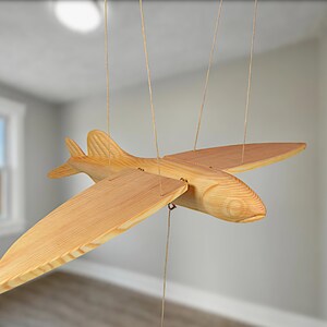 Handcrafted Wooden Flying Fish Mobile - Natural Pine Wood - 80 Cm (35.4 ...