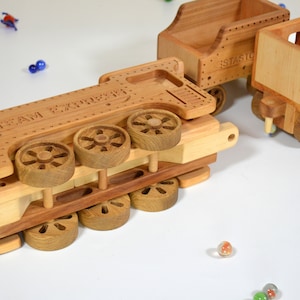 Wooden Toy Train Set / Handcrafted Wooden Steam Engine / Steam ...