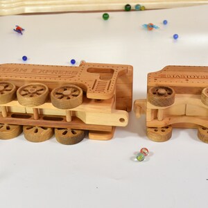 Wooden Toy Train Set / Handcrafted Wooden Steam Engine / Steam ...