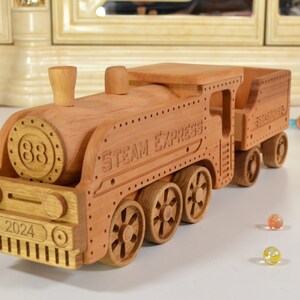 Wooden Toy Train Set / Handcrafted Wooden Steam Engine / Steam ...