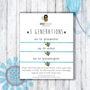 3 Generations Wish Bracelets for Grandma Valentines Day for Mom From ...