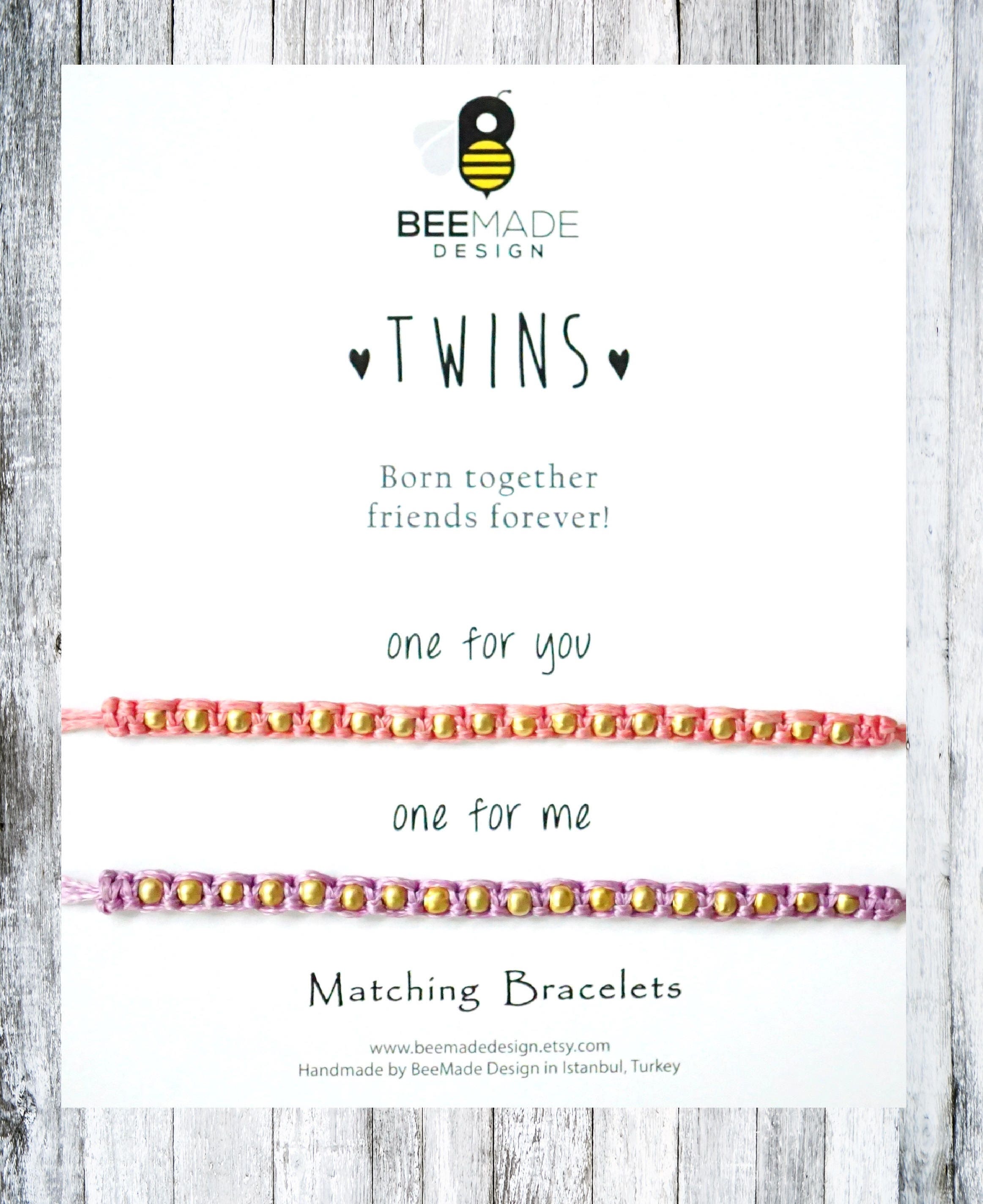 TWINS Matching Gift for Twin Sister Macrame Bracelets for 2 - Etsy