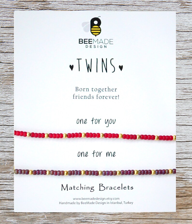 Matching Gift for Twins Birthday Gift Twins Matching Bracelets - Etsy