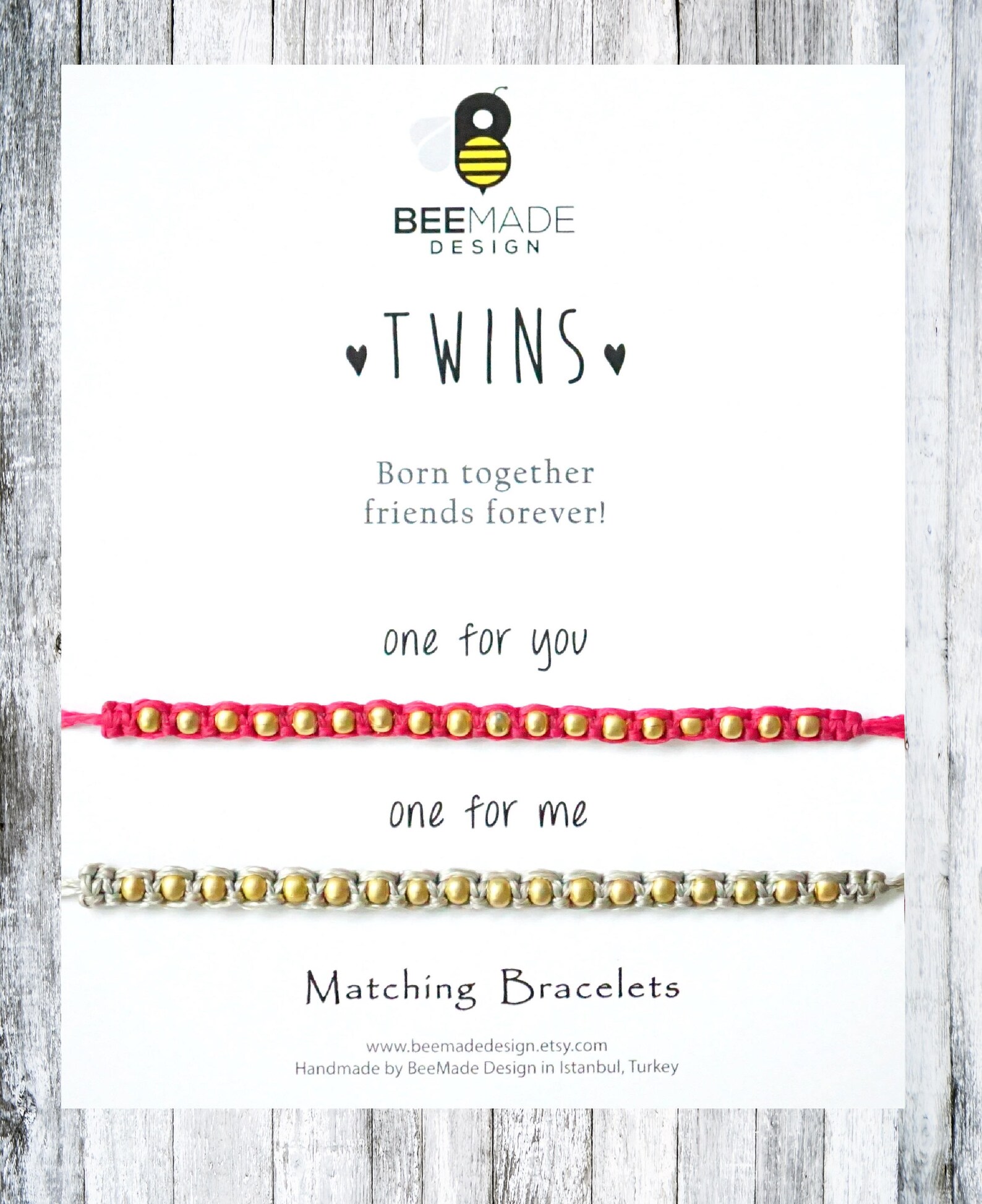 TWINS matching Gift for twin sister Macrame bracelets for 2 | Etsy