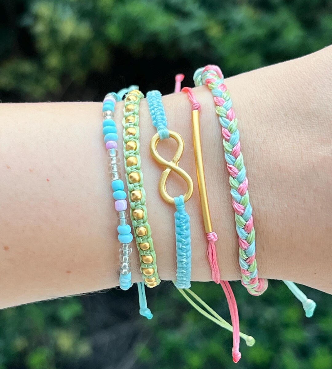 Graduation Gift From Aunt | Boho Macrame Bracelet Set| Beaded Cotton ...