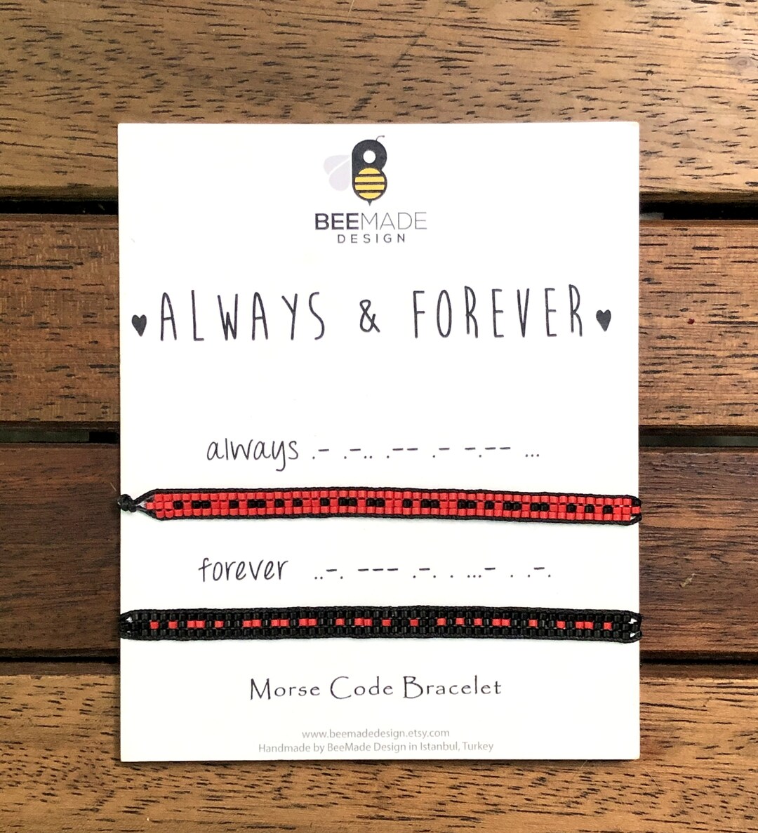 Always and Forever Morse Code Bracelet Set: Matching Couple Bracelets ...